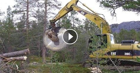 Amazing Latest Destroys Cutting Tree Excavator Machine Equipment Processing Tree Machine