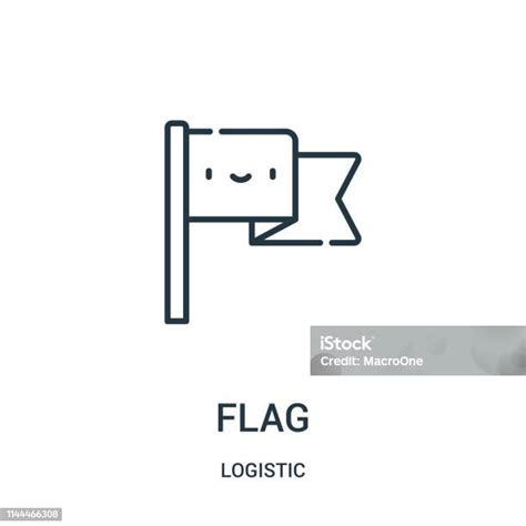 로지스틱 컬렉션에서 플래그 아이콘 벡터입니다 얇은 라인 플래그 개요 아이콘 벡터 일러스트 레이 션입니다 0명에 대한 스톡 벡터 아트 및 기타 이미지 Istock