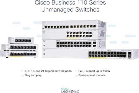 Cisco Business Cbs110 24t Unmanaged Switch 24 Port Ge 2x1g Sfp Shared