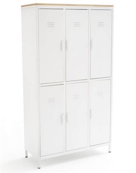 Шкаф с дверками из металла и дуба La Redoute Plus Hiba белого цвета ...
