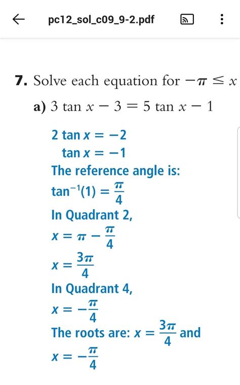 [precalc 12 Trigonometric Functions And Identities] How Would I Know That Inverse Tan Of 1 Is