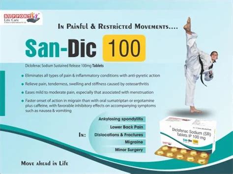 Diclofenac Sodium Sustained Release 100mg Packaging Type Box Tablet