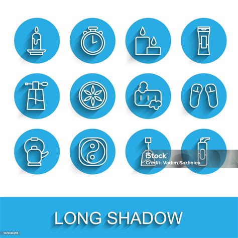 손잡이가 있는 세트 라인 주전자 음양 불타는 촛불 티백 헤어스프레이용 스프레이 잎 식물 자연 슬리퍼 및 비누 거품 아이콘의 바 벡터 가방에 대한 스톡 벡터 아트 및 기타