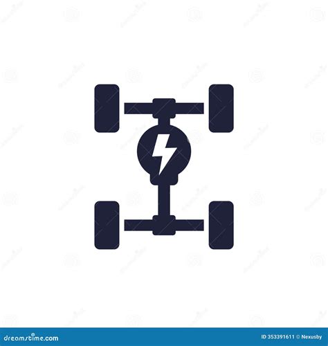 Electric Car Chassis Icon Ev Platform Pictogram Stock Illustration