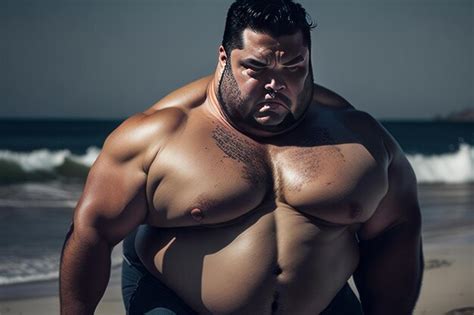 Premium AI Image Man Walking On The Beach By Day Generative AI