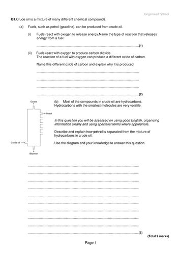 Organic Chemistry Revision Questions And Answers Teaching Resources