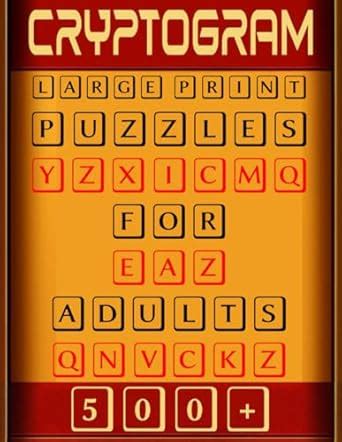 Amazon Com CRYPTOGRAM PUZZLE BOOK FOR ADULTS LARGE PRINT SECRET MESSAGES ANSWERS KEY