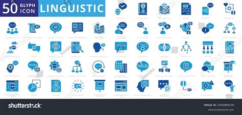 Linguistic Icon Set Language Phonetic Phonology Stock Vector Royalty Free 2550969139