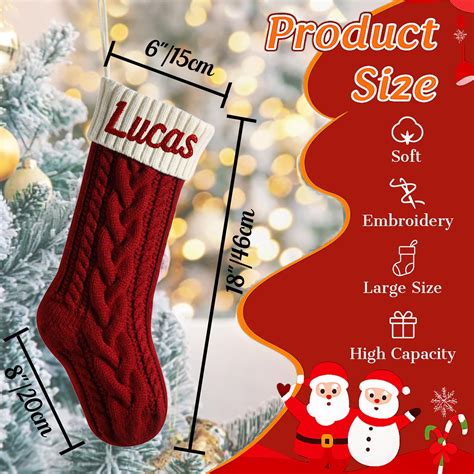 Names Embroidered Personalized Christmas Stockings 18 Inch Custom For