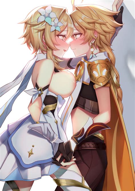 Lumine And Aether Genshin Impact Drawn By Cascassis Danbooru