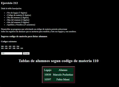 GitHub Javier Dotcom Ejercicios PHP SQL Tabla Segun Codigo