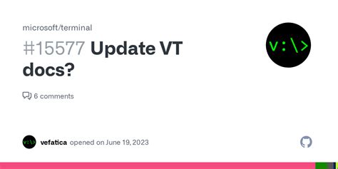 Update Vt Docs · Issue 15577 · Microsoftterminal · Github