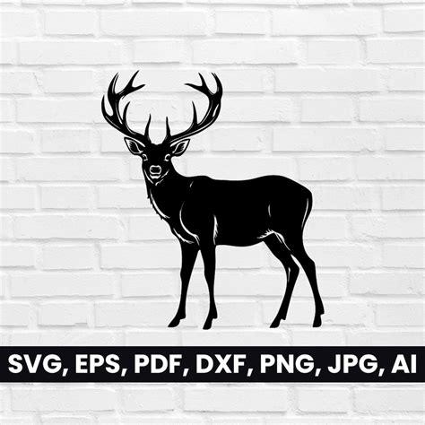 Hirsch Silhouette Körper Mit Geweih Laser Geschnitten Hirsch Form Svg