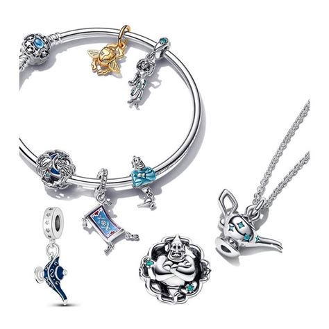 Charm Aladdin Génie Jasmine Lampe Tapis Argent Or Rose Pour Bracelet