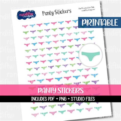 panty stickers laundry period sex chore tracker printable planner stickers digital download