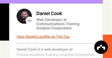 Daniel Cook Web Developer At Communications Training Analysis