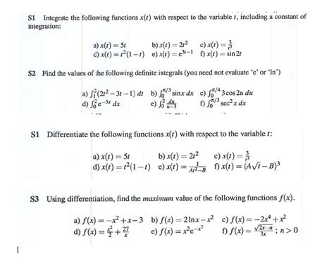 Solved S1 Integrate The Following Functions Xt With