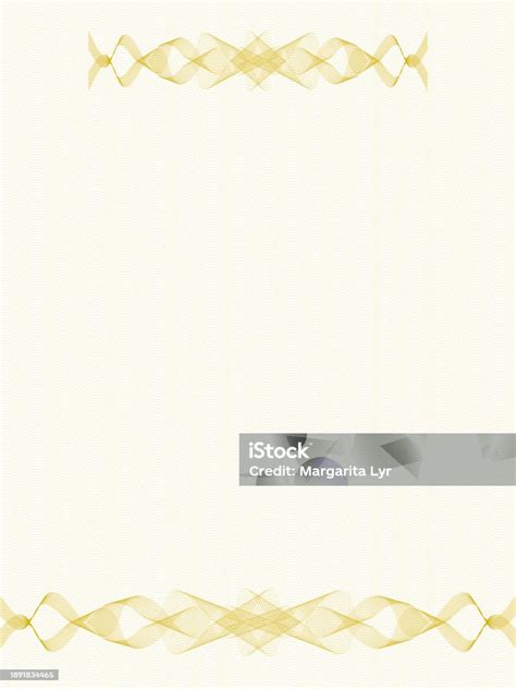 두 개의 황금색 비네트가 있는 세로 템플릿 A4 파스텔 기요체 지그재그 패턴 추상 배경입니다 라인 아트 빈티지 디자인 구불구불한