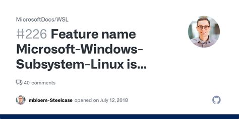 Feature Name Microsoft Windows Subsystem Linux Is Unknown Issue 226