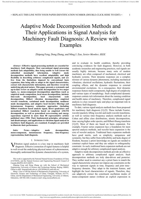 Pdf Adaptive Mode Decomposition Methods And Their Applications In