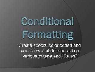 Ppt Conditional Formatting Powerpoint Presentation Free Download Id