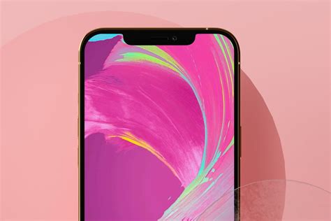 全新粉色背景app界面设计iphone 12手机屏幕演示样机 Iphone 12 Pink Scene Mockup 安鱼设计资源丨优质平面设计资源共享站