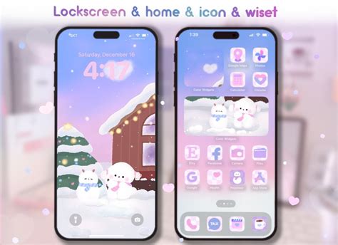 Winter Mood Cute Hand Drawn Ios And Android Lock Screen App Icons Home Screen Set Widgets