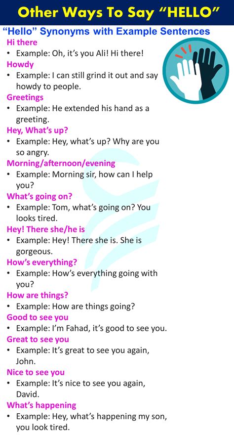 Other Ways To Say HELLO In English Hello Synonyms Englishilm Learn English Words