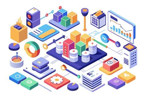 Isometric Illustration Of Data Analysis Business Analytics Charts Graphs And Data Visualization
