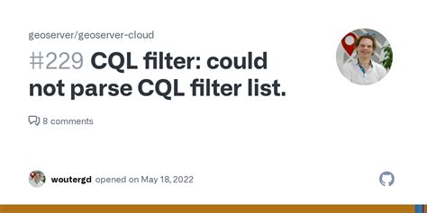 Cql Filter Could Not Parse Cql Filter List · Issue 229 · Geoservergeoserver Cloud · Github