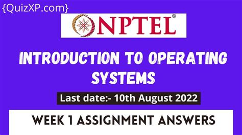 Nptel Introduction To Operating Systems Assignment 1 Answers 2022
