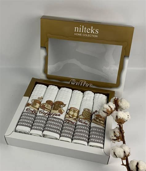 Набір вафельних рушників Nilteks 6 шт Coffe 1 купити онлайн на Rozetka