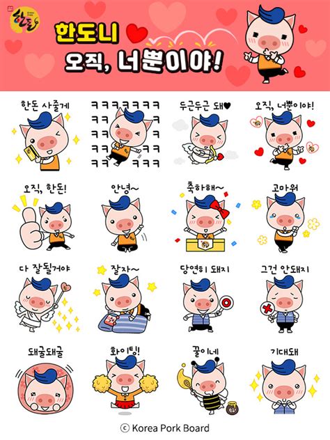 카카오톡 브랜드 이모티콘 한돈