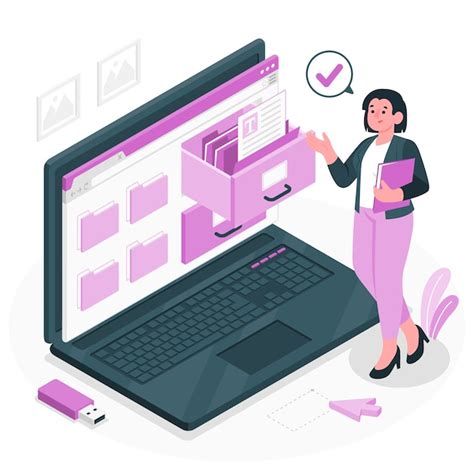 Free Vector Data Storage Concept Illustration