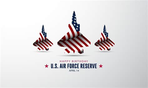 Happy Birthday Us Air Force Reserve April 14 Background Vector
