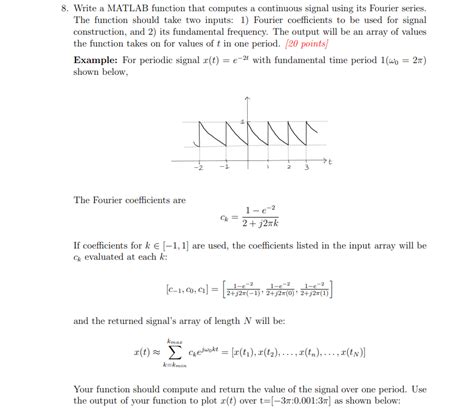 Solved 8 Write A Matlab Function That Computes A Continuous