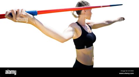 Close Up Of Sportswoman Hand Holding A Javelin Stock Photo Alamy