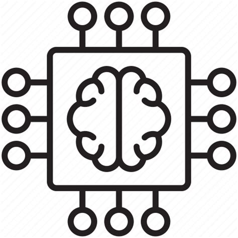 Chip Artificial Intelligence Brain Technology Icon Download On