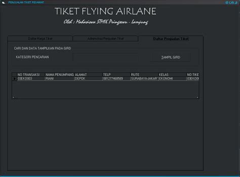 Data Visual Basic Pipitstmik