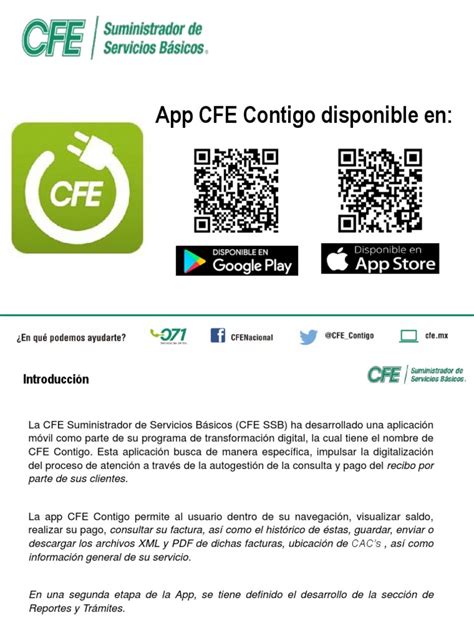 Guía De Uso De La App Cfe Contigo Pdf Aplicación Movil Contraseña