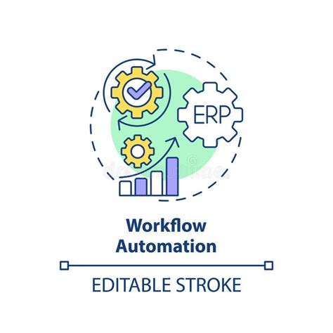 2d Workflow Automation Line Icon Concept Stock Vector Illustration Of Editable Operations
