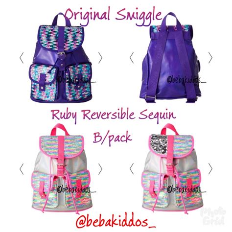 Original From Uk Smiggle Ruby Reversible Sequin Backpack Shopee