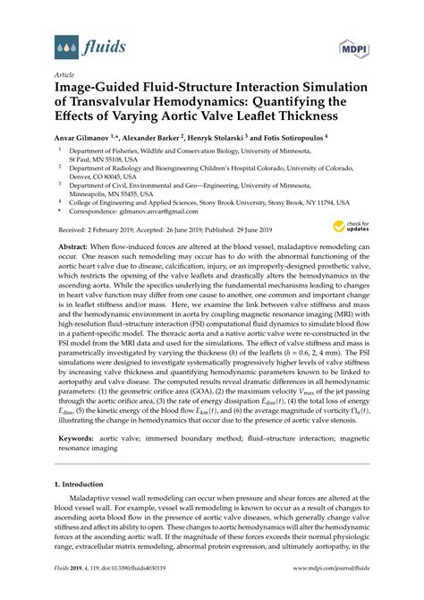 Pdf Image Guided Fluid Structure Interaction Simulation Of