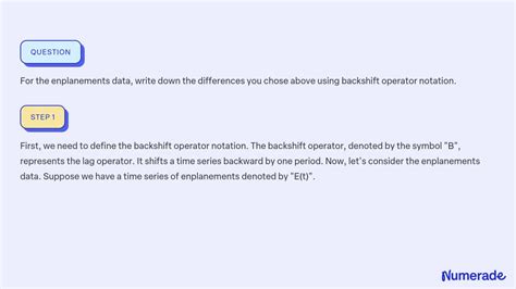 Solvedfor The Enplanements Data Write Down The Differences You Chose