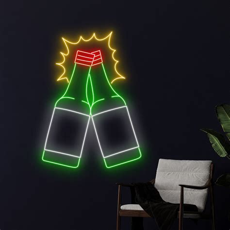 Handmadetneonsign Soju Neon Sign Soju Cheers Neon Light Soju Bottle