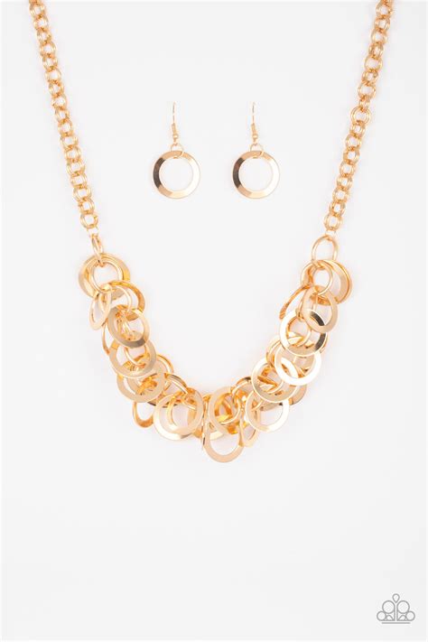 Ringing In The Bling Gold Paparazzi Necklace Cashmere Pink Jewels
