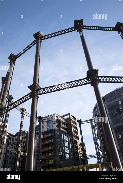 Outer Framework Of Former Gasometer Used As Urban Sculpture In