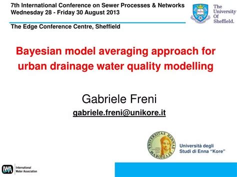 PPT Bayesian Model Averaging Approach For Urban Drainage Water Quality Modelling PowerPoint