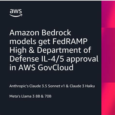Major Breakthrough For Government Ai Adoption Amazonbedrock Models Now Have Fedramp High