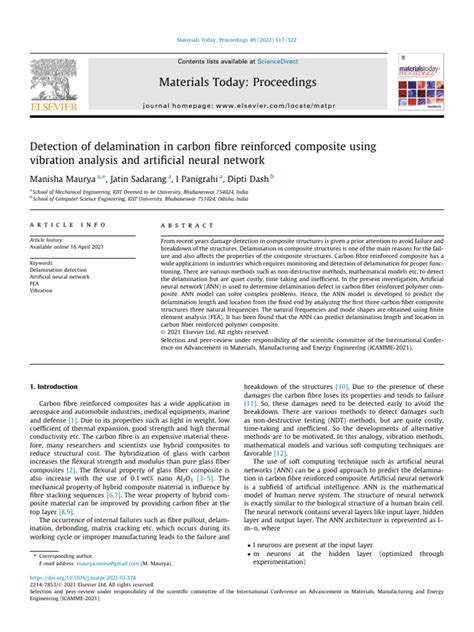 13 detection of delamination in carbon fibre reinforced composite using